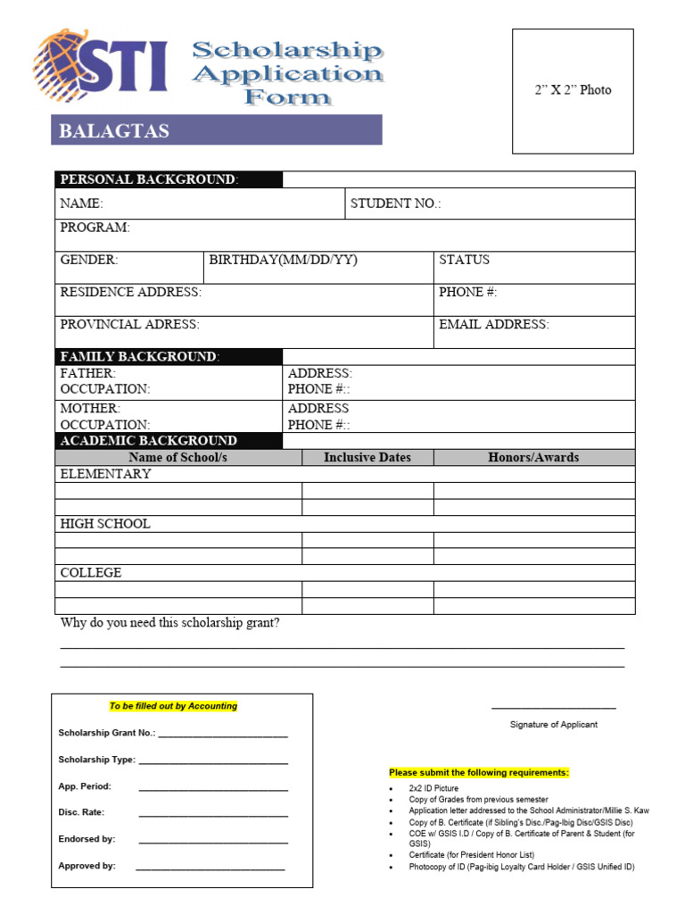 Scholarship Application Form1 | PDF