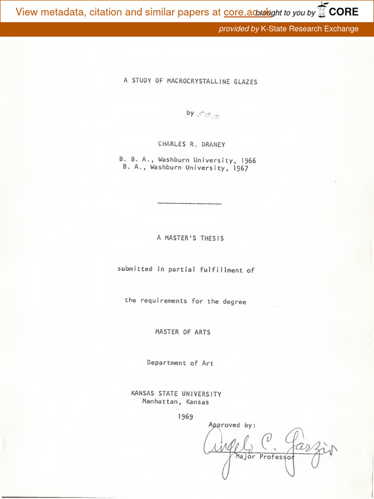 A Study of Macrocrystalline Glazes: Provided by K-State Research ...