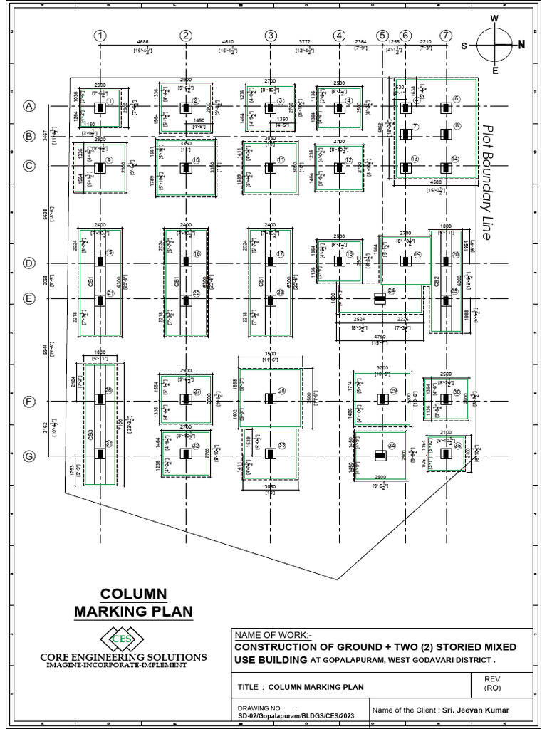 Column Marking Plan for Mixed-Use Building | PDF