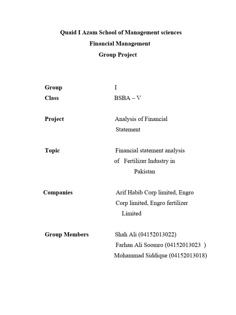 FM Project (Group I) | PDF