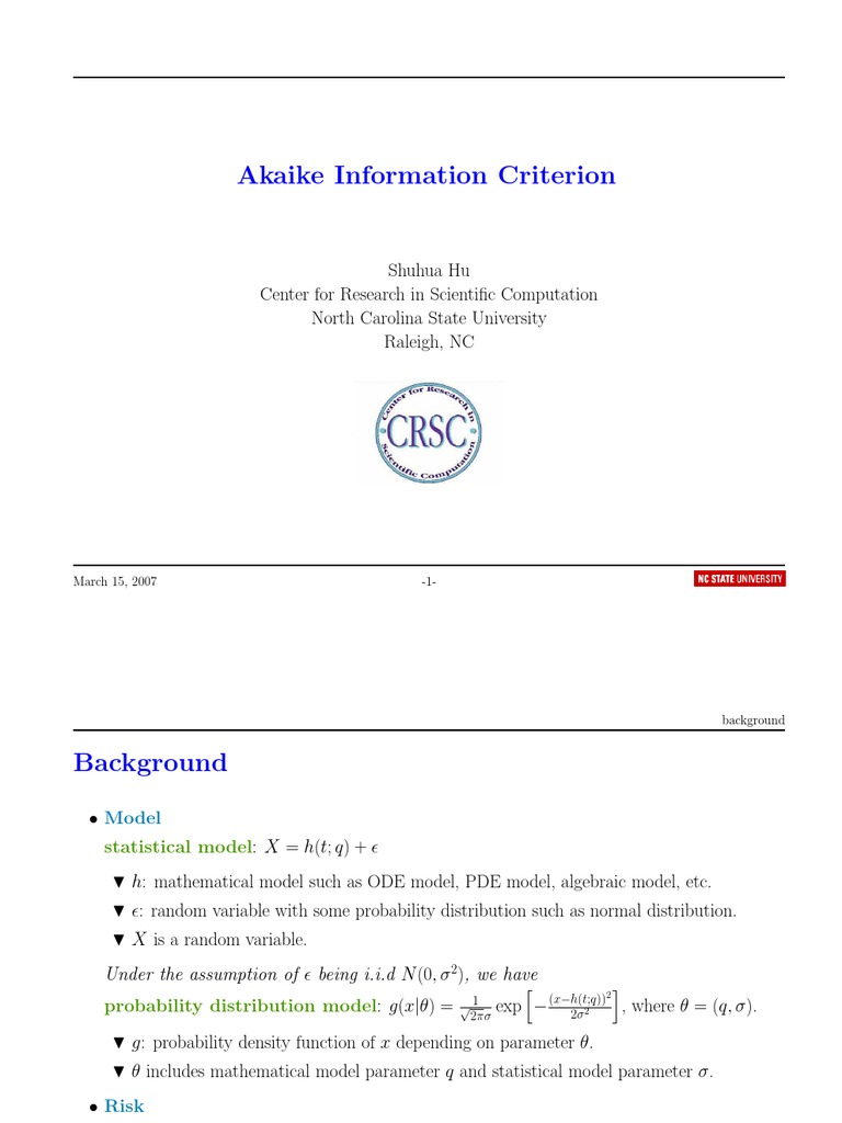 Akaike AIC Criterion. | Akaike Information Criterion | Bias Of An Estimator