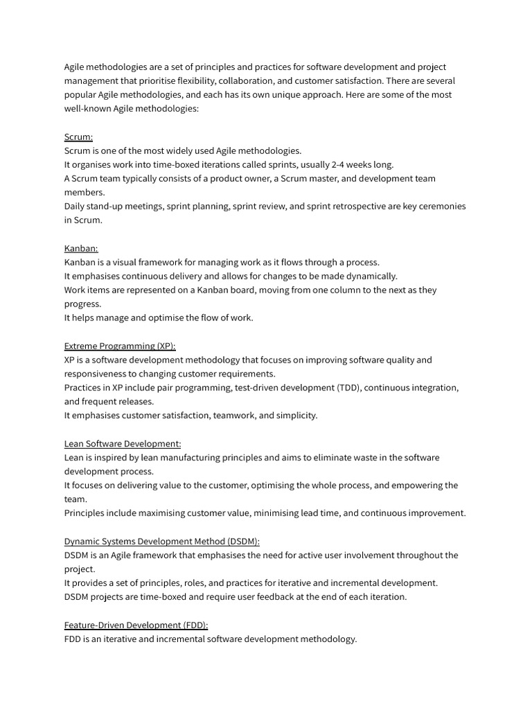 Agile Pdf Agile Software Development Software Development Process