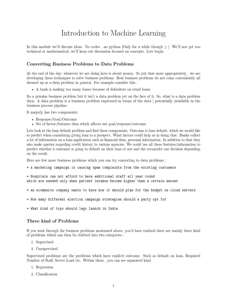 ML Intro | Download Free PDF | Loss Function | Errors And Residuals
