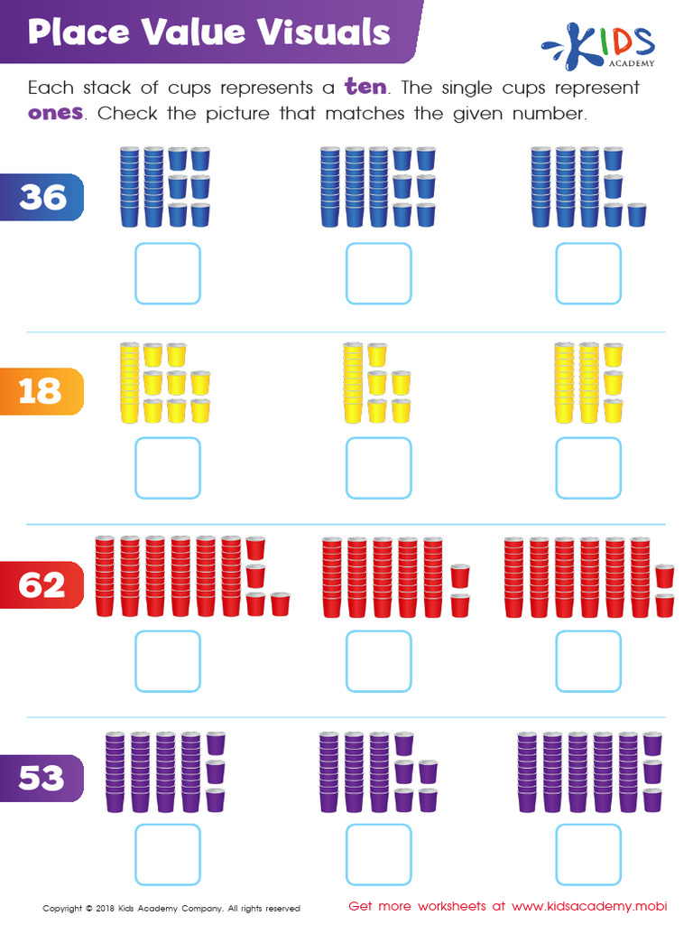 Grade 1 Place Value Visuals Worksheet | PDF
