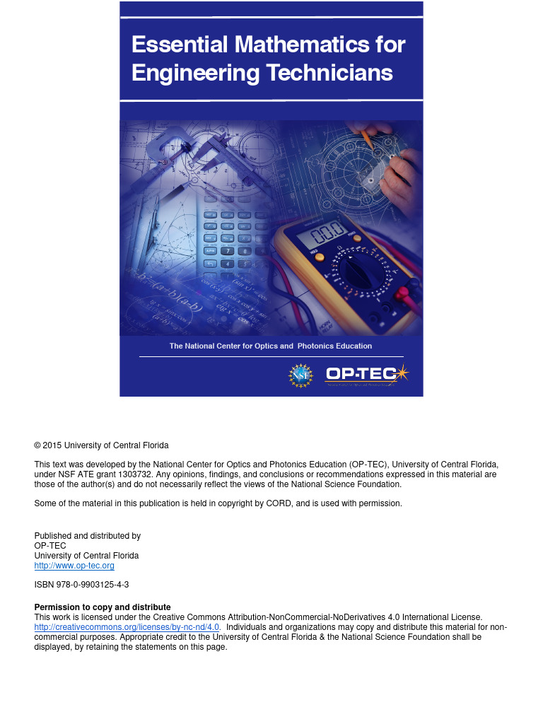 Essential Mathematics For Engineering Technicians ETextbook 2015 | PDF