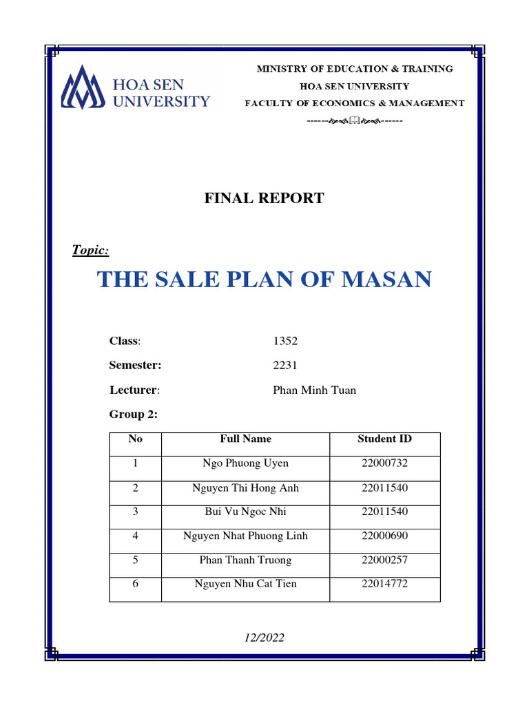 Sales Final Report 1352 Group 2 | PDF | Brand | Economic Growth