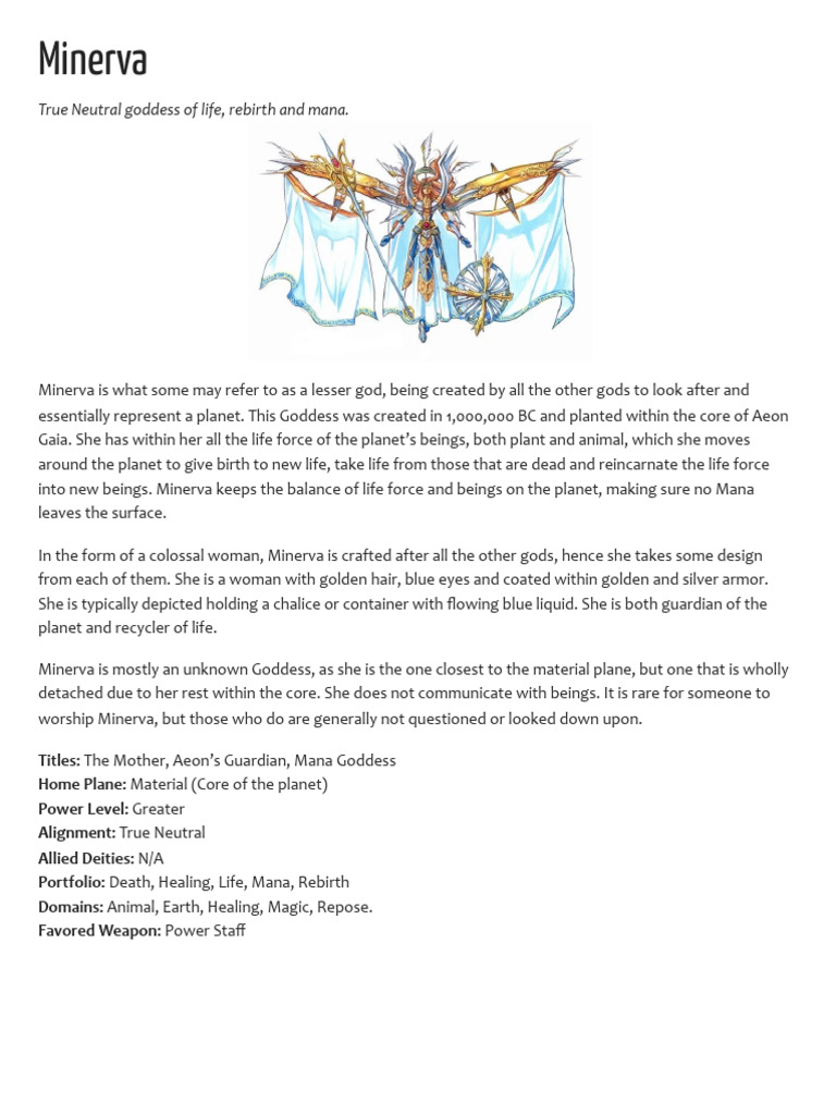 Minerva - Final Fantasy d20 | PDF