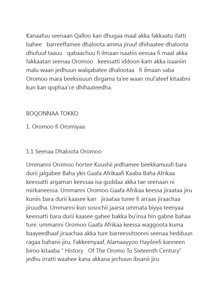 Hortee Oromoo | PDF | Ethiopia | Horn Of Africa
