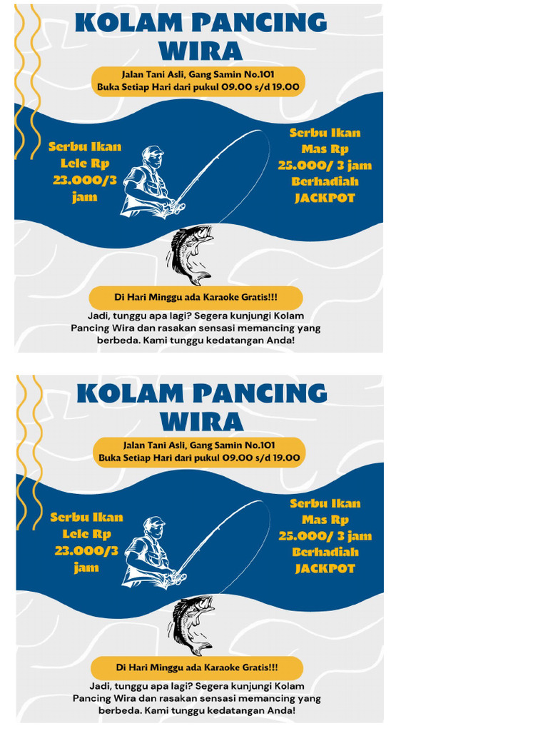 Template Kolam Pancing Wira | PDF