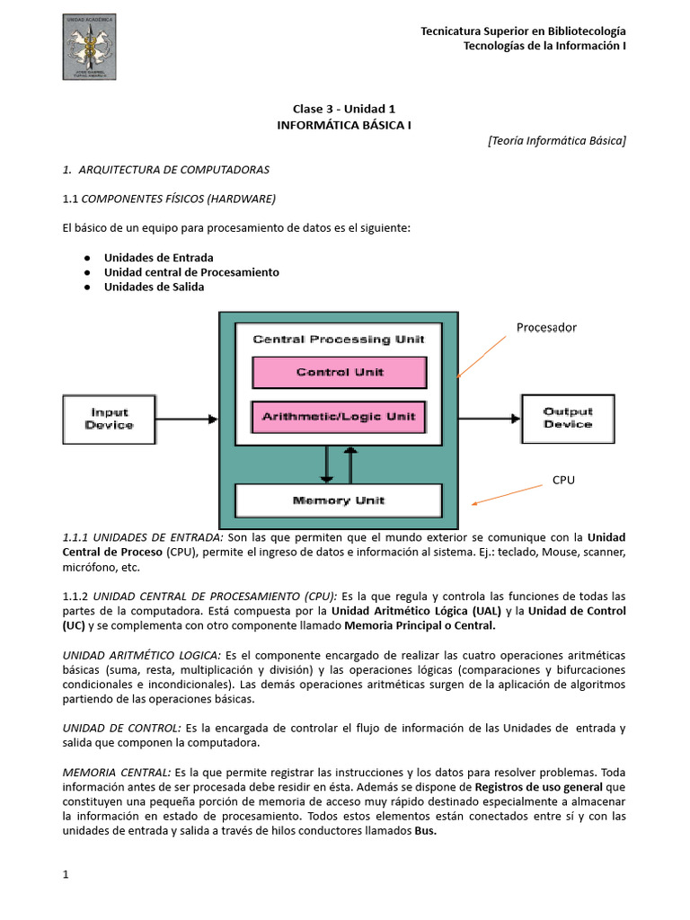 Clase 3 U1 Informatica Basica - Docx 1 | PDF | Almacenamiento de datos de la computadora ...