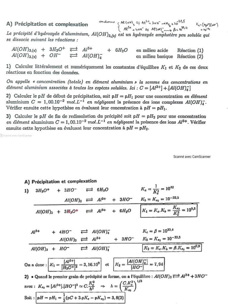 PB Corrig Complex Et Precipite | PDF