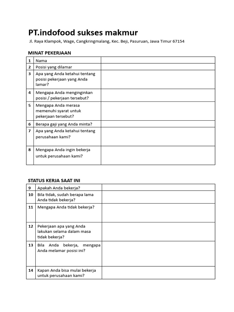 HR Interview Form | PDF