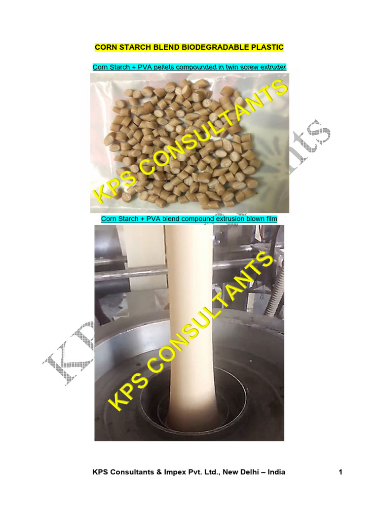 Corn Starch Blend Biodegradable Plastic | PDF | Plastic | Biodegradation