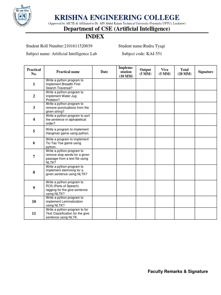 Rudra Tyagi A.I. Lab File | PDF | Applied Mathematics | Computer Science