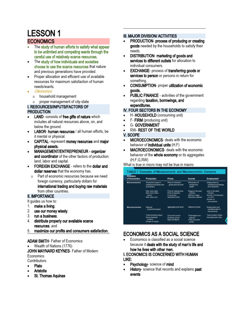 Lesson 1 Econ | PDF | Economics | Mathematics