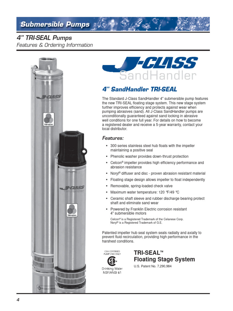 Hojas de Catalogo JClass Triseal | PDF | Gallon | Pump