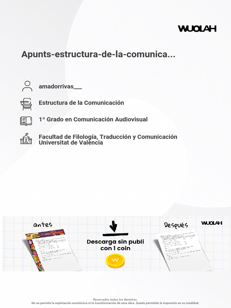 Wuolah Free Apunts Estructura de La Comunicacio 202223 | PDF