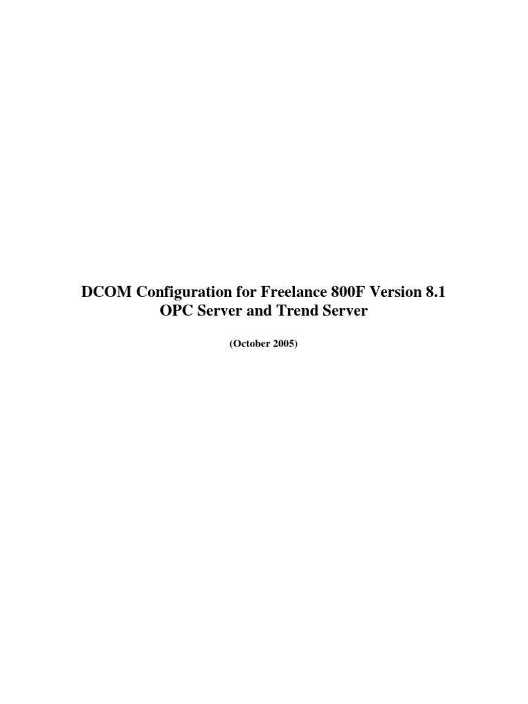 Dcom Configuration Opc And Trend Server Us Pdf Microsoft Windows
