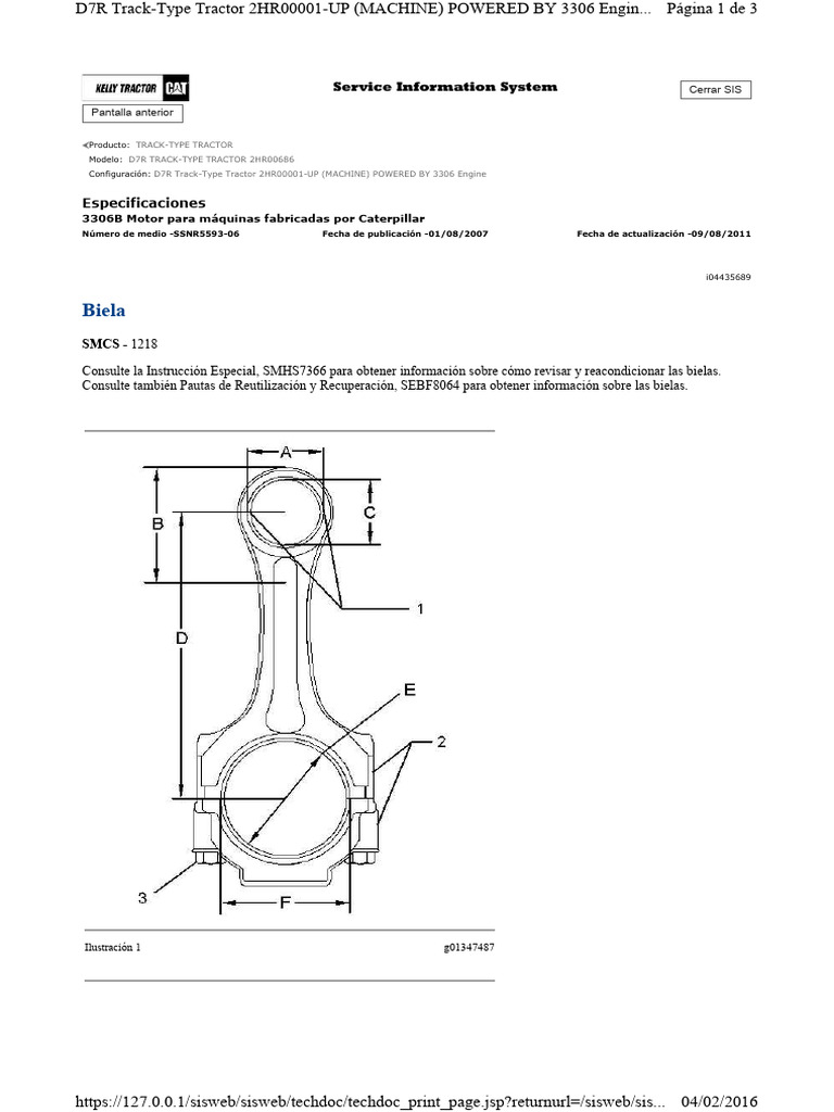 3306 Biela | PDF | Rodamiento (Mecánico) | Máquinas