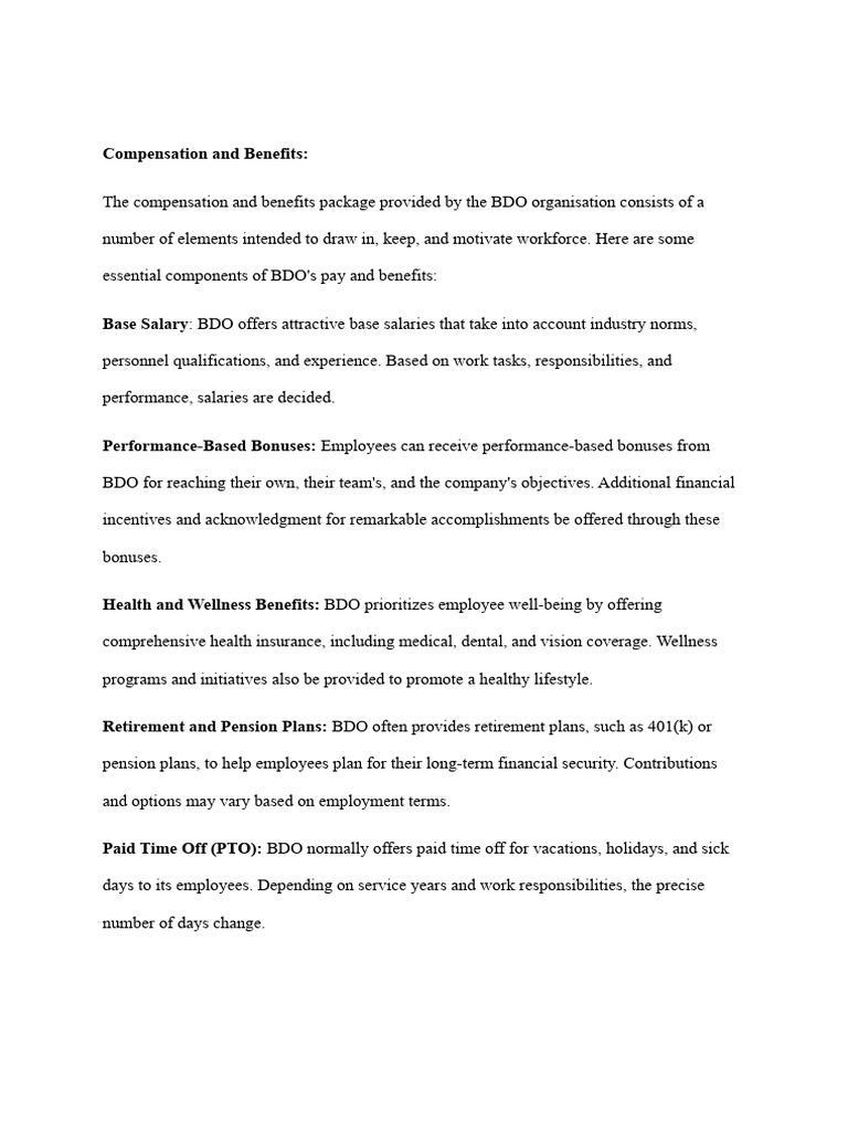 Compensation And Benefits And Performance Management Pdf