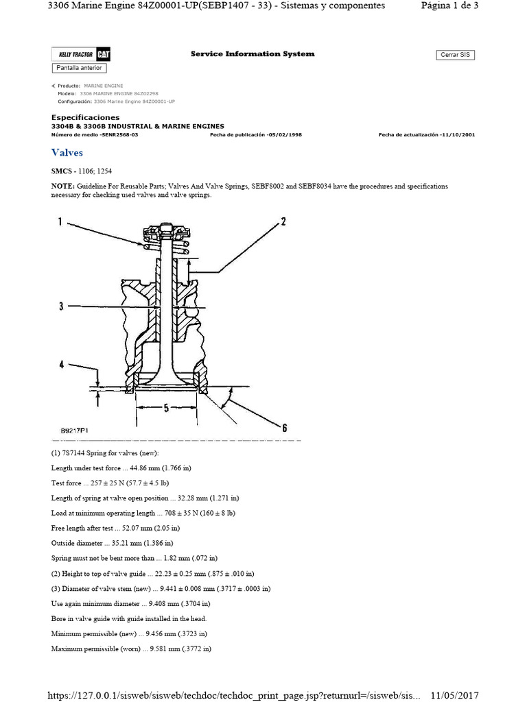 3306-Altura de Valvula | PDF | Engines | Plumbing