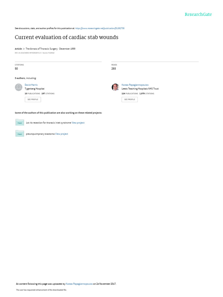 Cardiac Stab Wound | PDF | Blood Pressure | Heart