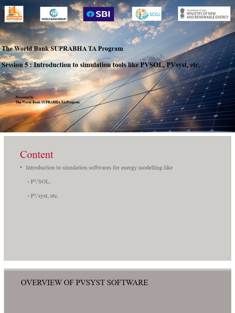 Session 5 - Introduction To Simulation Tools Like PVSOL, PVsyst, Etc | PDF | Photovoltaic System ...