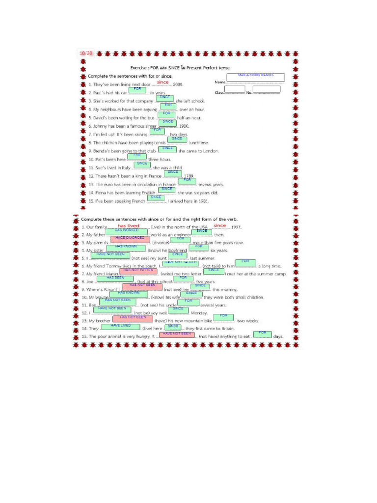 Actividad-InGLES (Present Perfect) | PDF