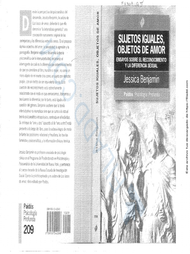 Jessica Benjamin. Sujetos Iguales, Objetos de Amor. Prólogo ...