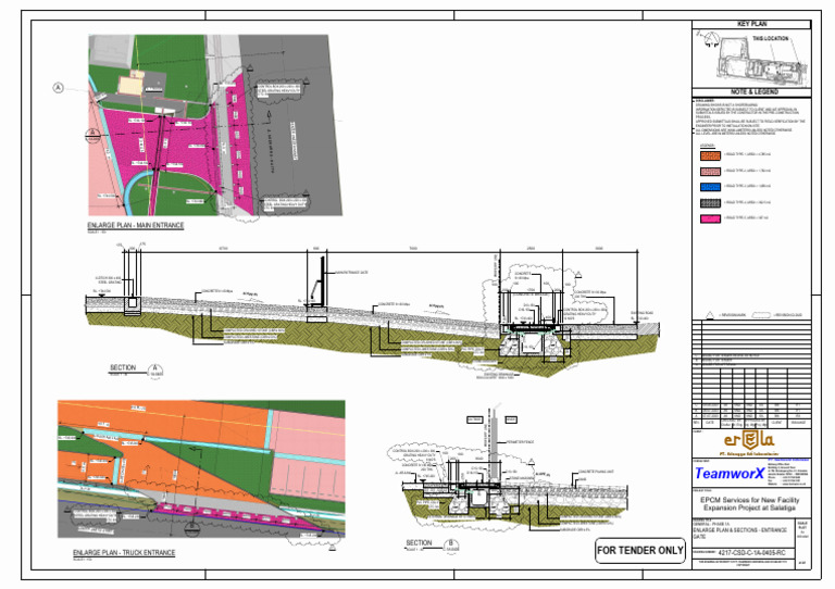 4217-Csd-C-1a-0405-Rc-Enlarge Plan & Sections - Entrance Gate | PDF ...