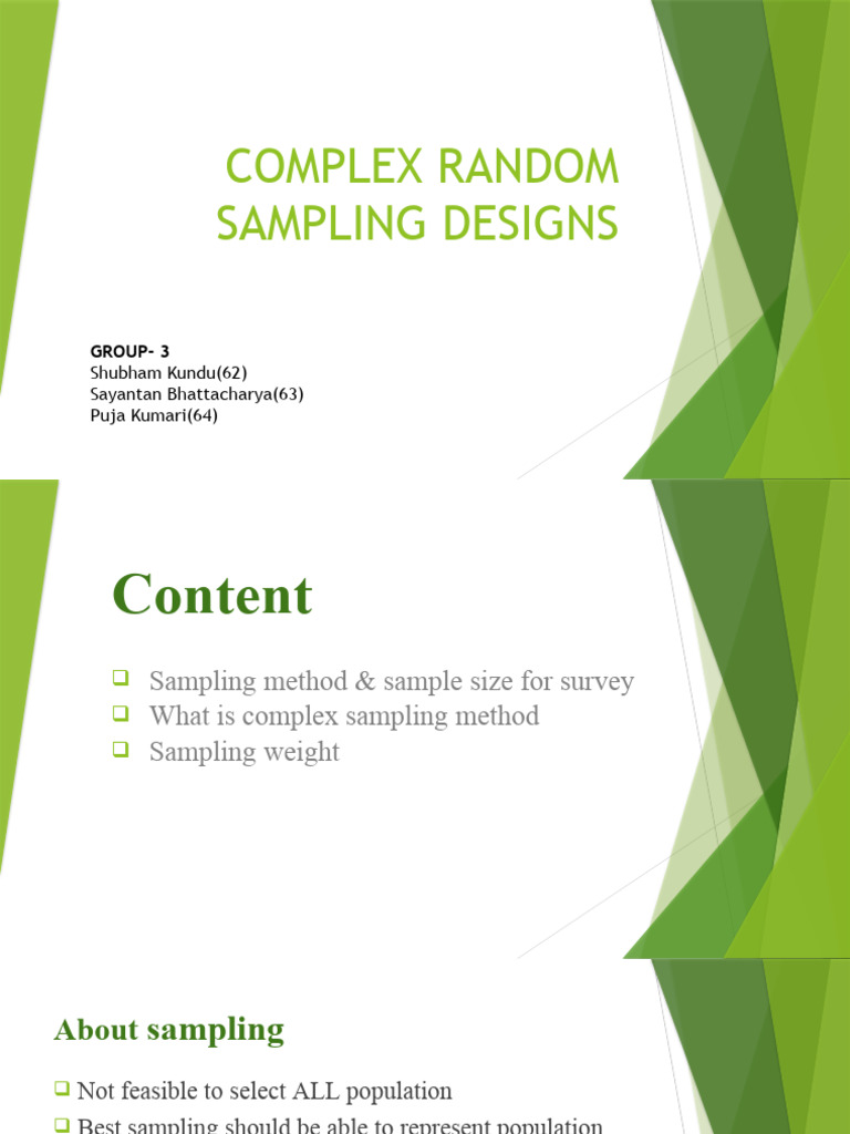 Complex Random Sampling Designs | PDF