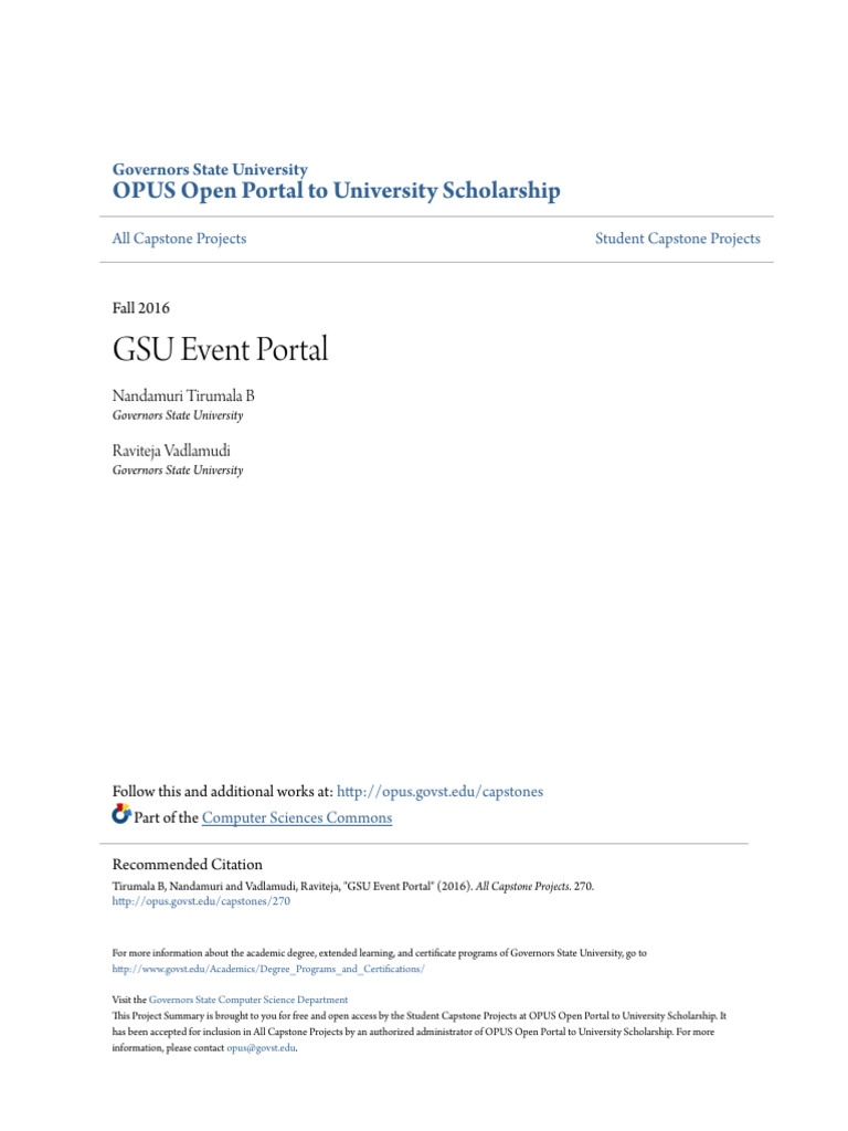 GSU Event Portal | PDF