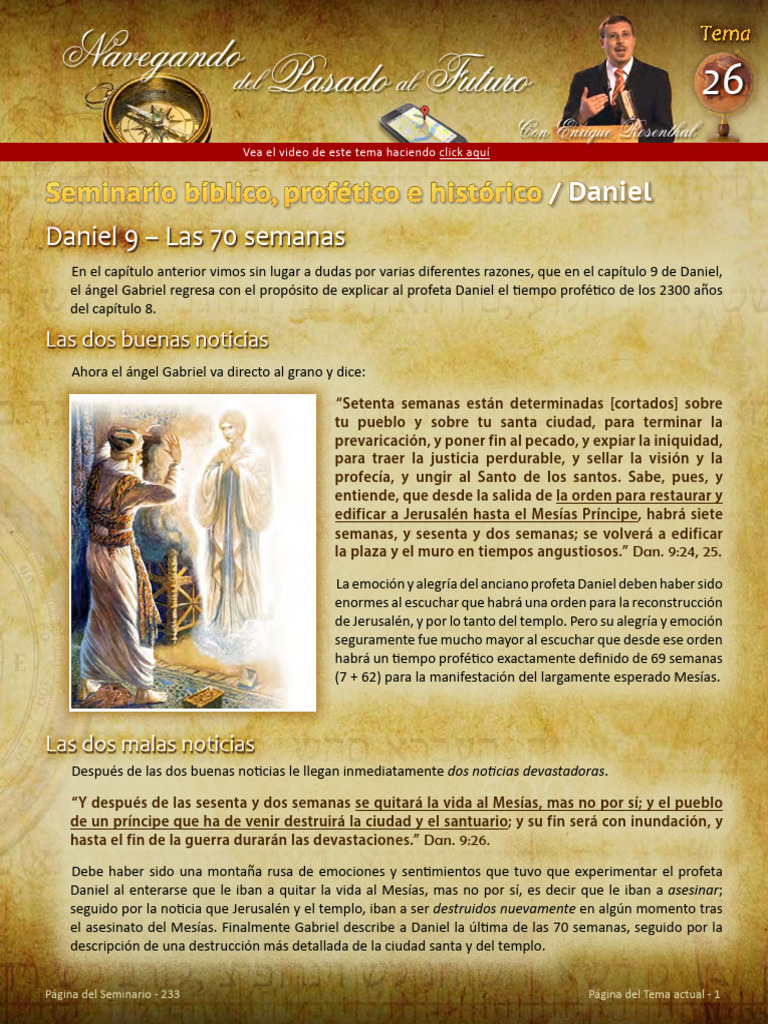 Daniel 9 - Las 70 Semanas (Tema 26) | PDF