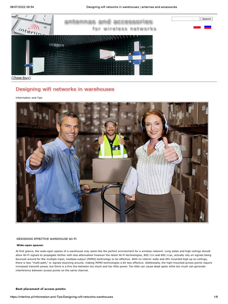 Designing Wifi Networks in Warehouses - Antennas and Accessories | PDF ...