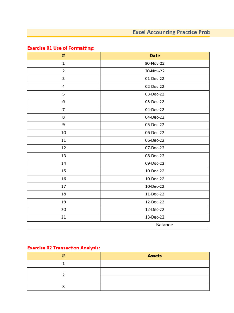 Accounting Practice Problems | PDF | Debits And Credits | Expense