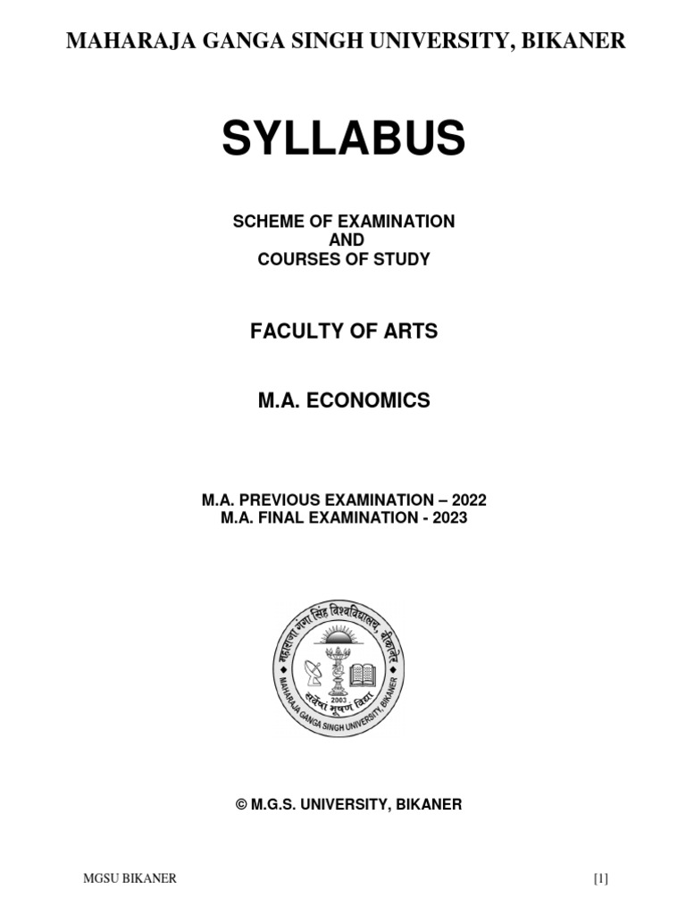 Economics Syllabus | PDF | Macroeconomics | Welfare Economics