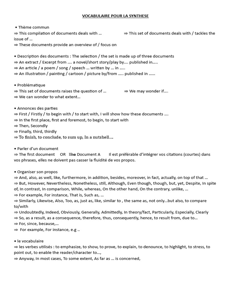 Voc Llce Synthese Analyse | PDF