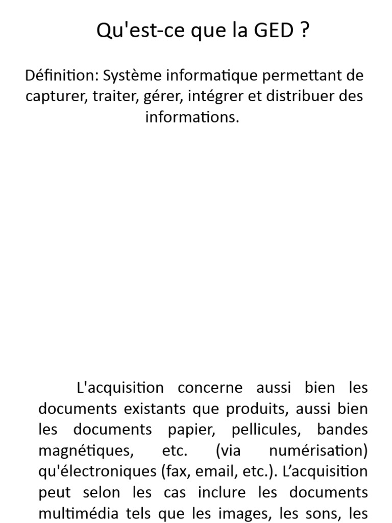 Présentation Projet Ged A Corriger | PDF | Workflow | Métadonnées