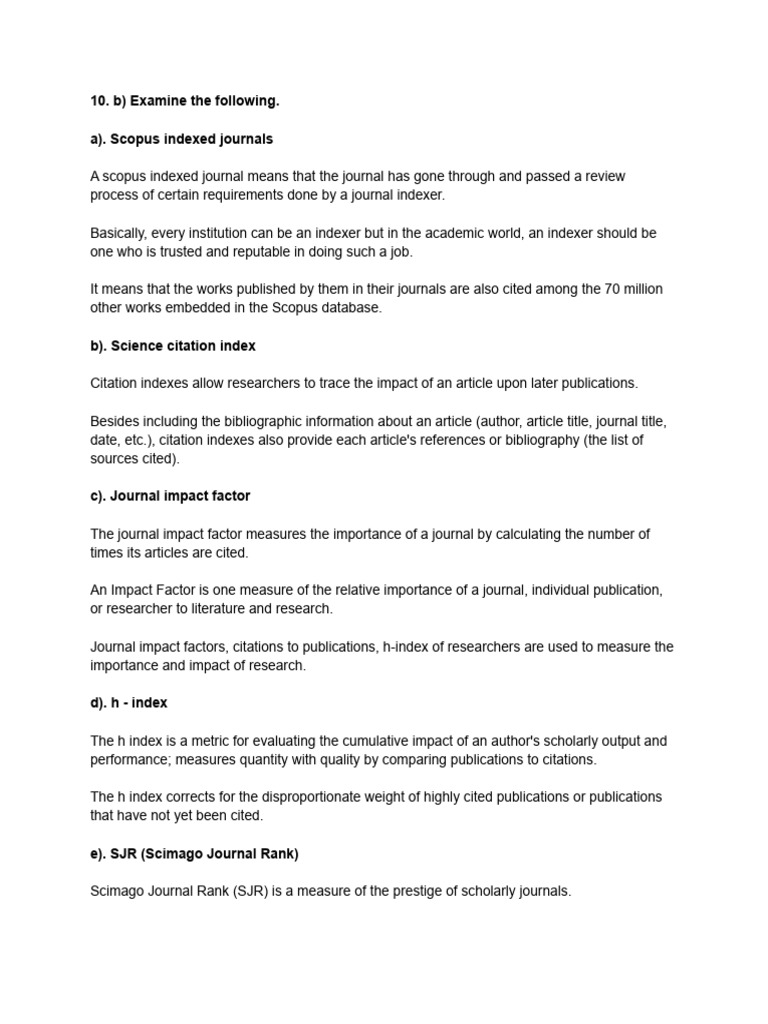 Understanding Journal Metrics and Indexes | PDF