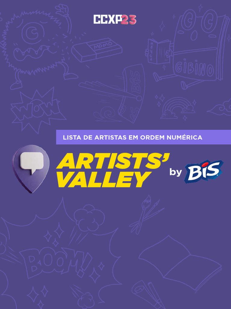 CCXP 23 Lista Mesas Artistis Alley | PDF