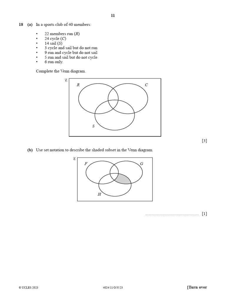 O Level Mathematics (Syllabus D) 4024 - 11 Paper 1 Oct - Nov 2023 | PDF
