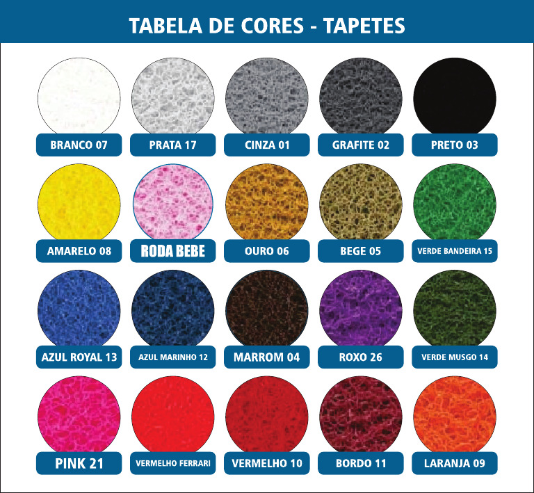 111 Aaa Tabela de Cores - Tapete. para Arte | PDF