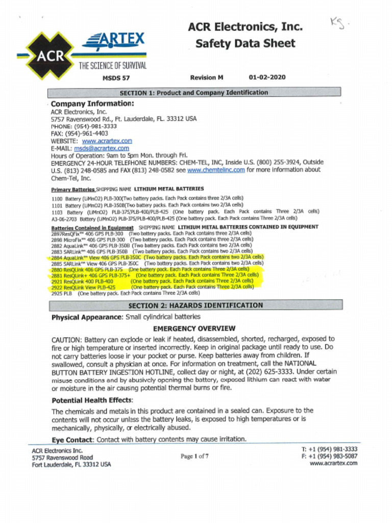 Artex - MSDS 57 | PDF