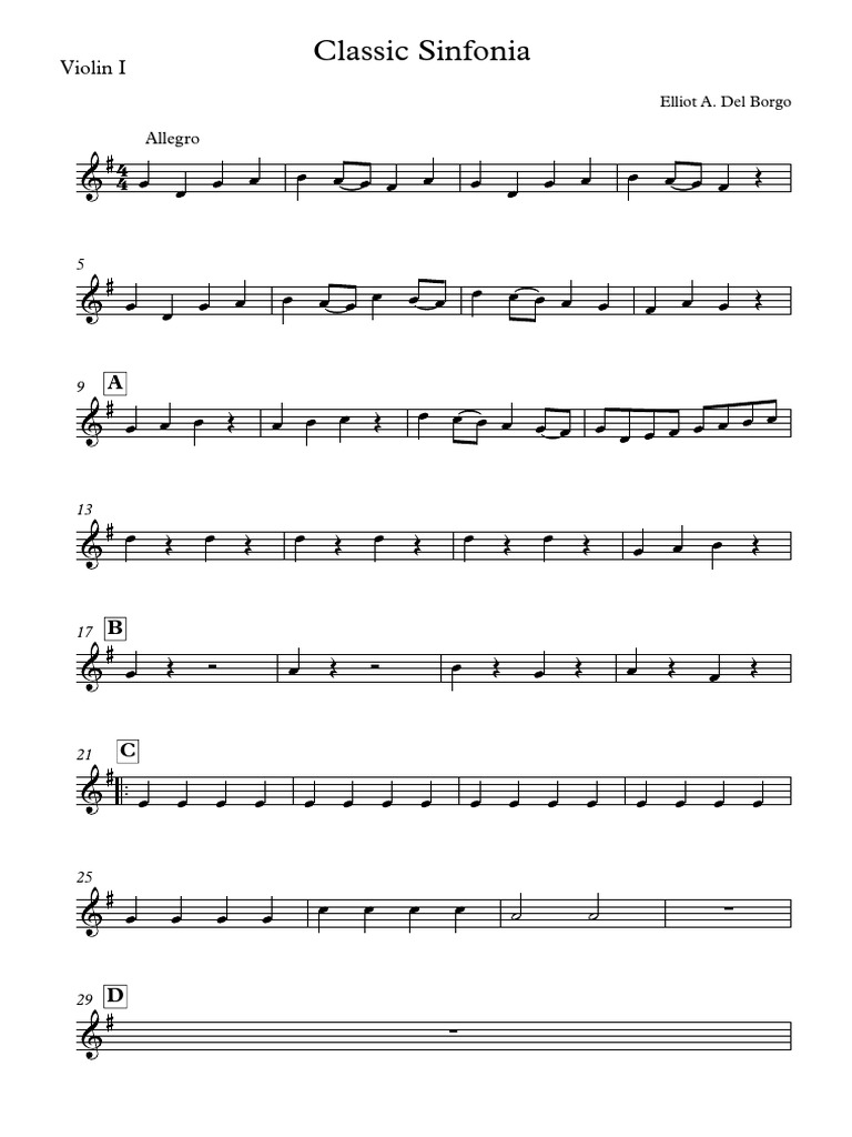 Classic Sinfonia - Violin I | PDF