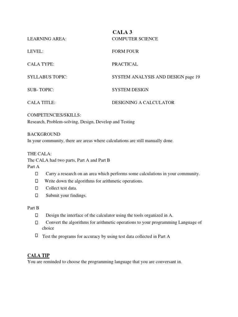 CALA 3 Guide | PDF | Computer Programming | Algorithms