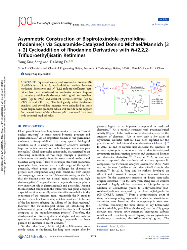 Asymmetric Construction | PDF | Enantioselective Synthesis | Organic Synthesis