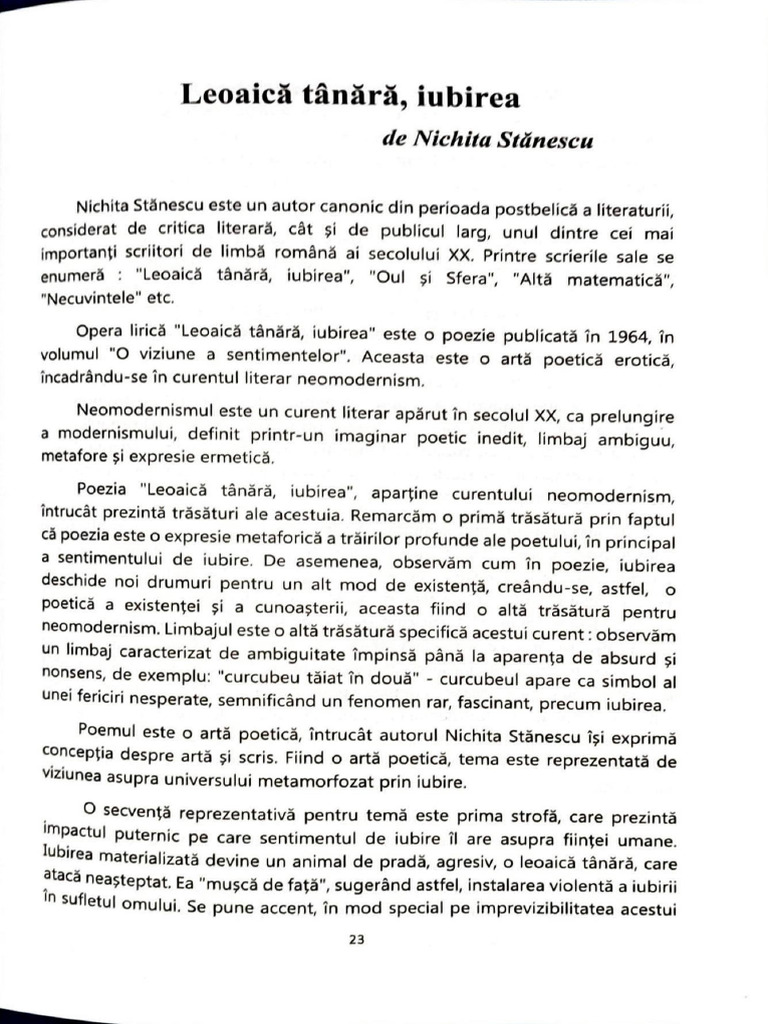 Leoaica Tanara Iubire | PDF