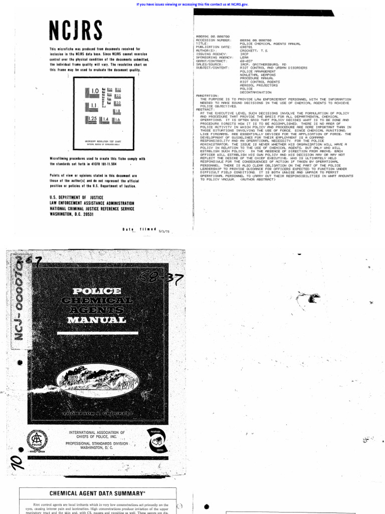 Police Chemical Agents Manual | PDF
