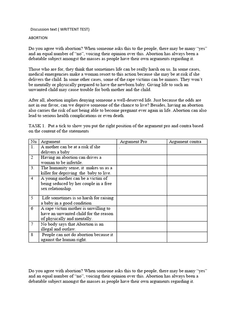 LKPD Discussion Text For Students | PDF | Abortion | Social Media
