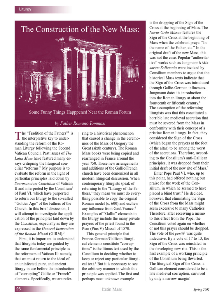 The Construction of The New Mass | PDF | Mass (Liturgy) | Catholic Church